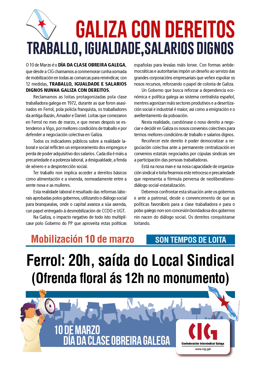 Panfleto 10 de marzo 2025 - CIG: Confederación Intersindical Galega
